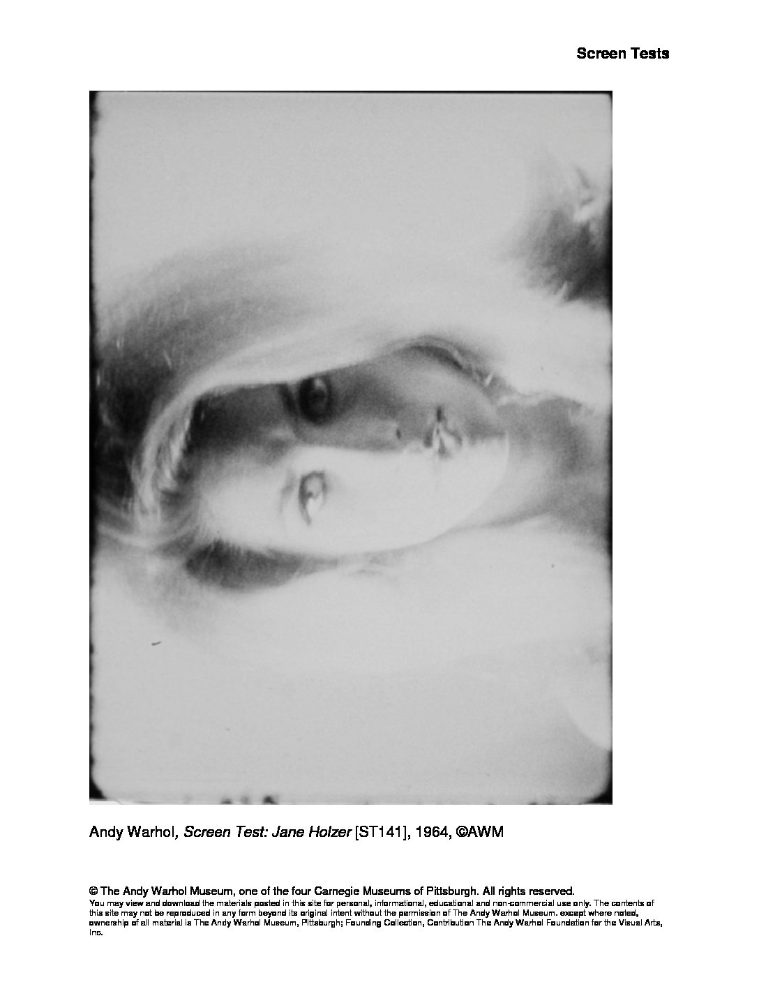 Images- Screen Tests LOCKED - The Andy Warhol Museum